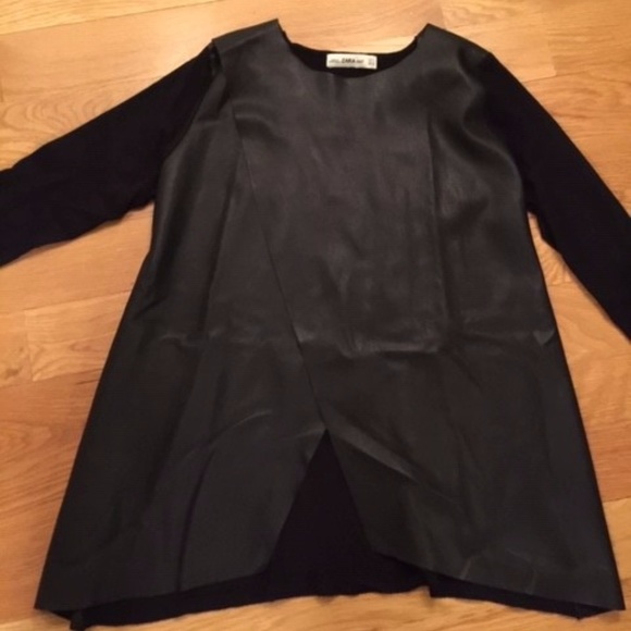 Zara | Tops | Zara Faux Leather Cross Top | Poshmark